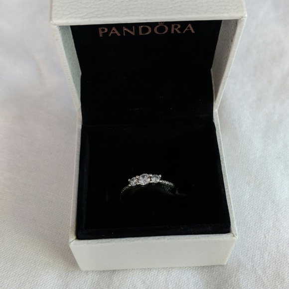 Pandora | Jewelry | Pandora Clear 3 Stone Ring | Poshmark